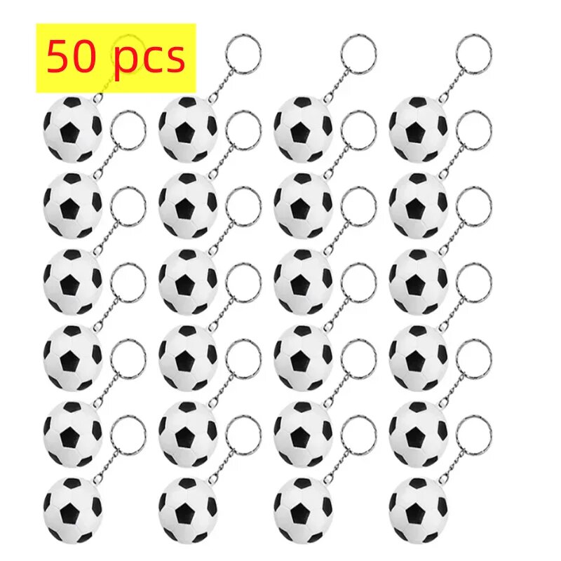 50 шт. белые футбольные брелки, мини-футбольные брелки для стресса, брелки для спортивного мяча, школьная карнавальная награда для детей