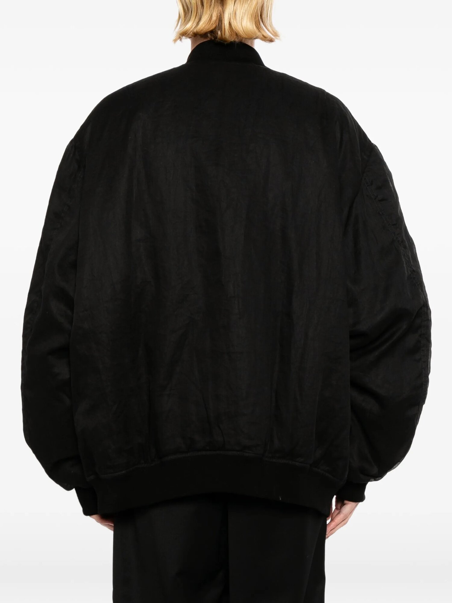 Куртка A Diciannoveventitre Logo-patch bomber jacket, размер 52, black/black — фото 1