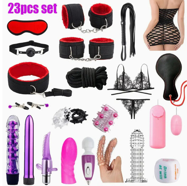 Набор секс-игрушек SM, 21 предмет, для ролевых игр пар комбинезон красный