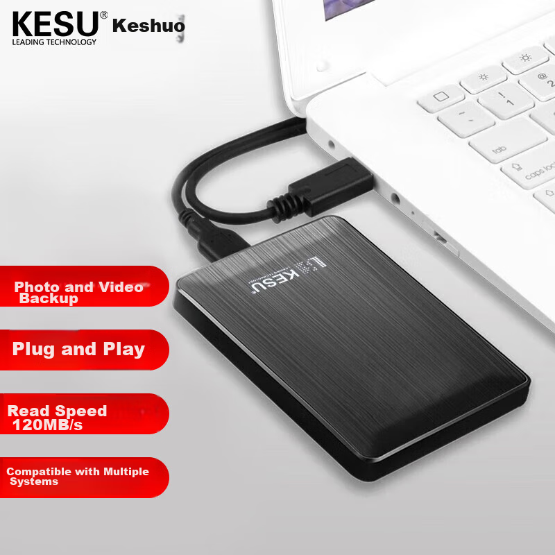 KESU Шифрованный портативный жесткий диск 750 ГБ USB3.0 2.5 дюйма K2518 Модный черный внешнее хранилище