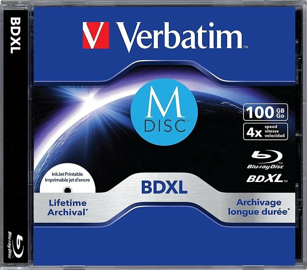 Verbatim Диск для записи BD-R, 100 ГБ, 1 шт