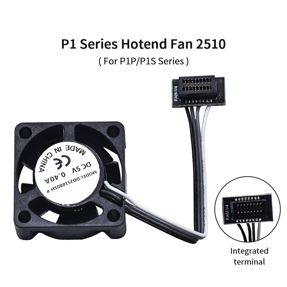 Запасной вентилятор 2510 для Bambu Lab X1/P1 — охлаждение hotend 5 В, двойной шарикоподшипник, 10 000/15 000 об/мин