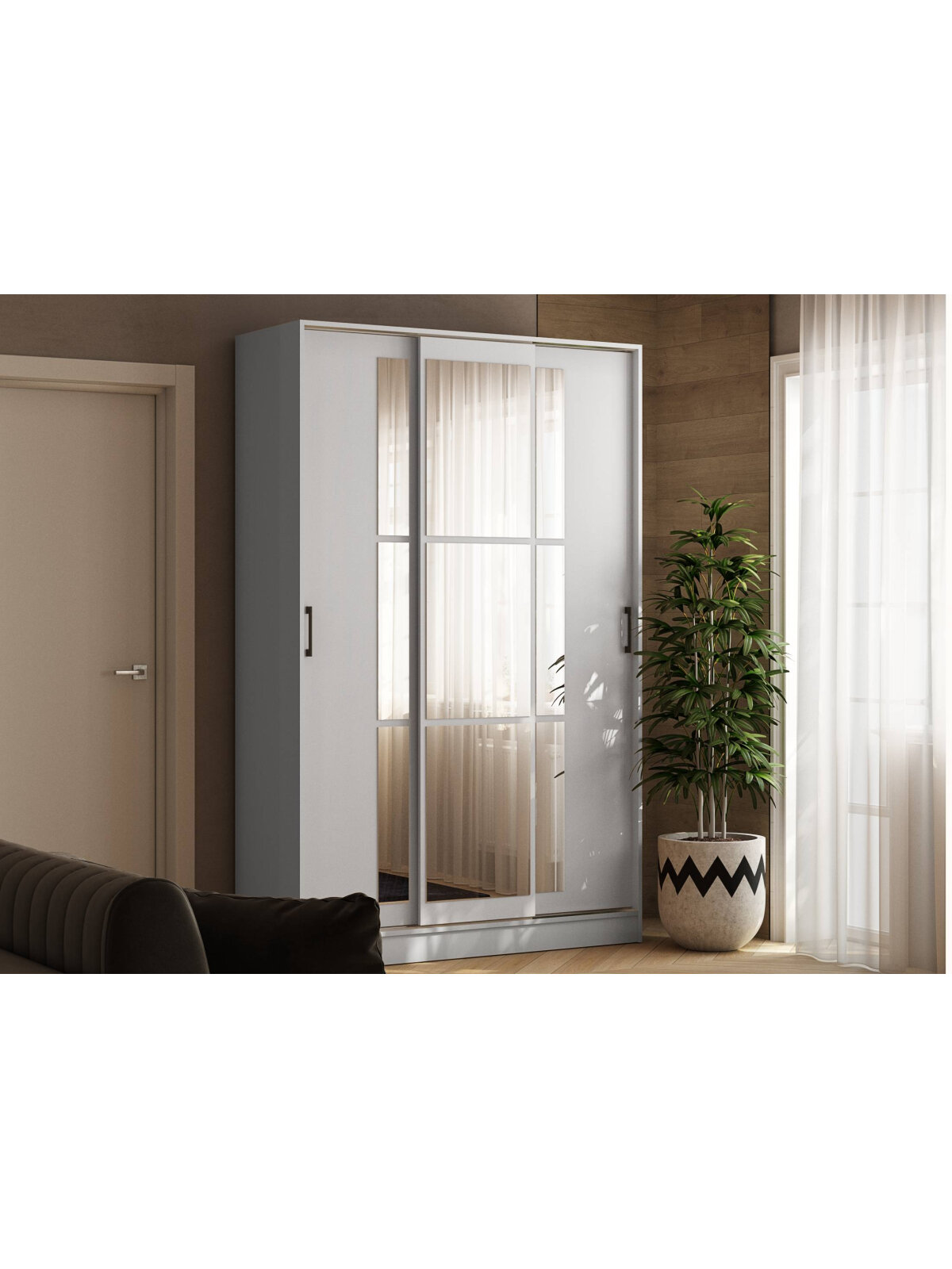 Шкаф-купе "Стиль-2 1400" белый Huge Mebel. Ширина 1400 Высота 2200. Шкафы купе