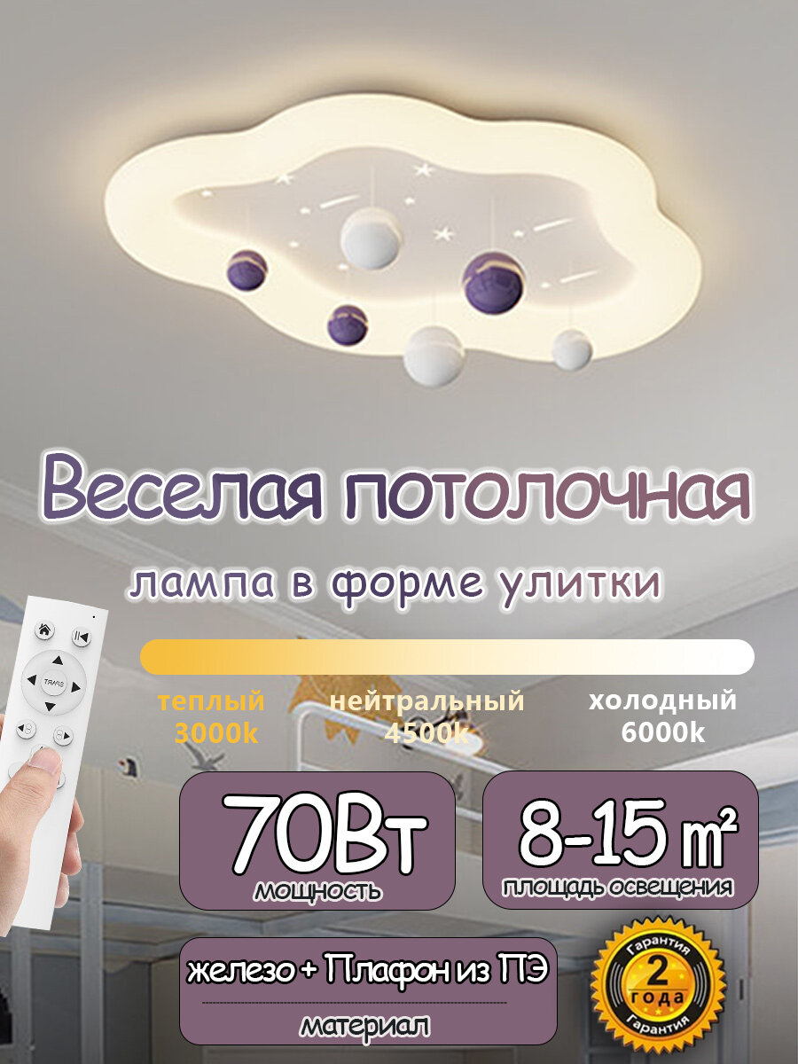 Детский потолочный светильник в форме облака с планетами | Космический дизайн для спальни ребенка