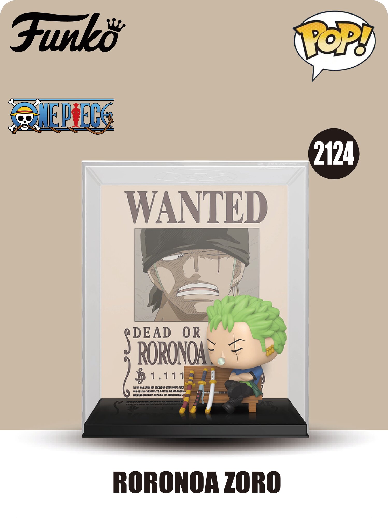 Фигурка Funko POP! Animation One Piece Poster Roronoa Zoro (Wanted)#2124
