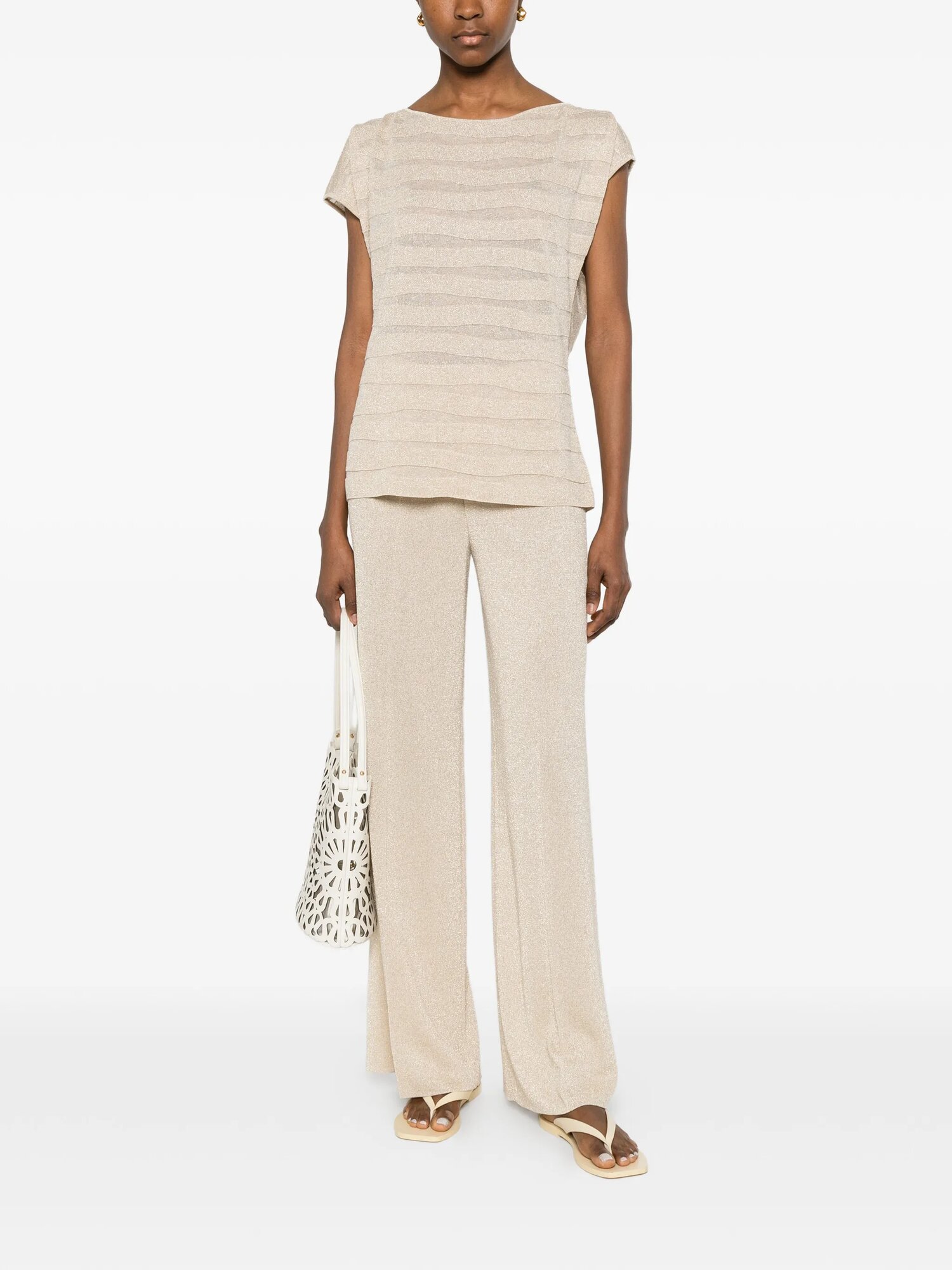 Брюки Neera Wide-leg trousers, размер 42, gold — фото 1
