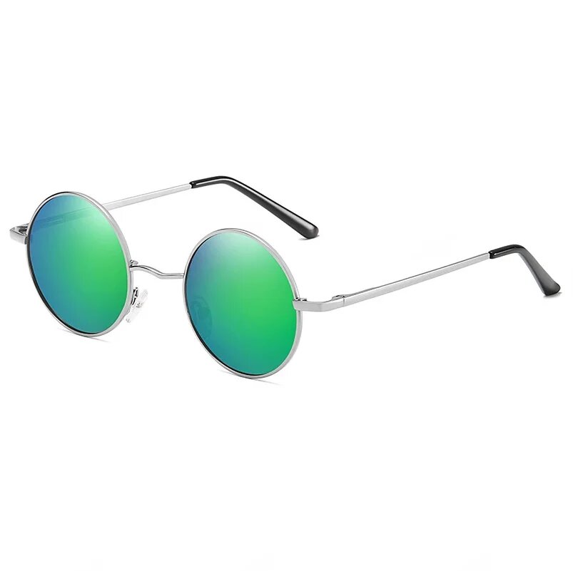 Круглые поляризационные очки Silver Green -2.50
