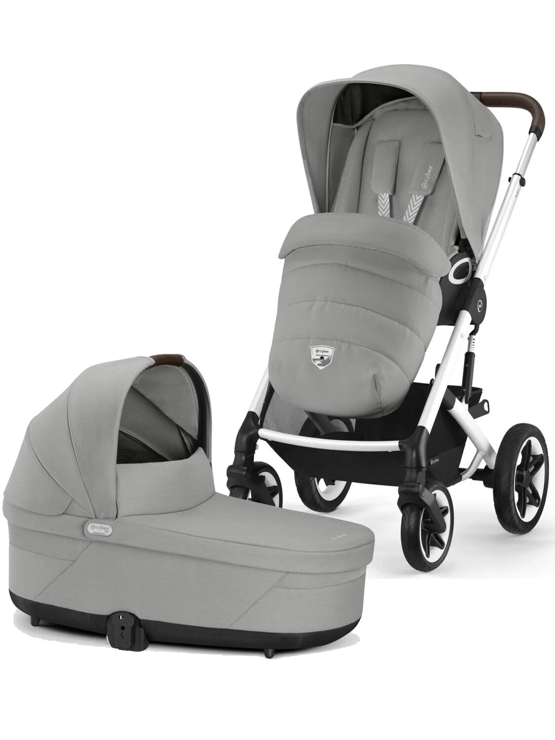 Коляска 2 в 1 Cybex Talos S Lux SLV Stone Grey с дождевиками
