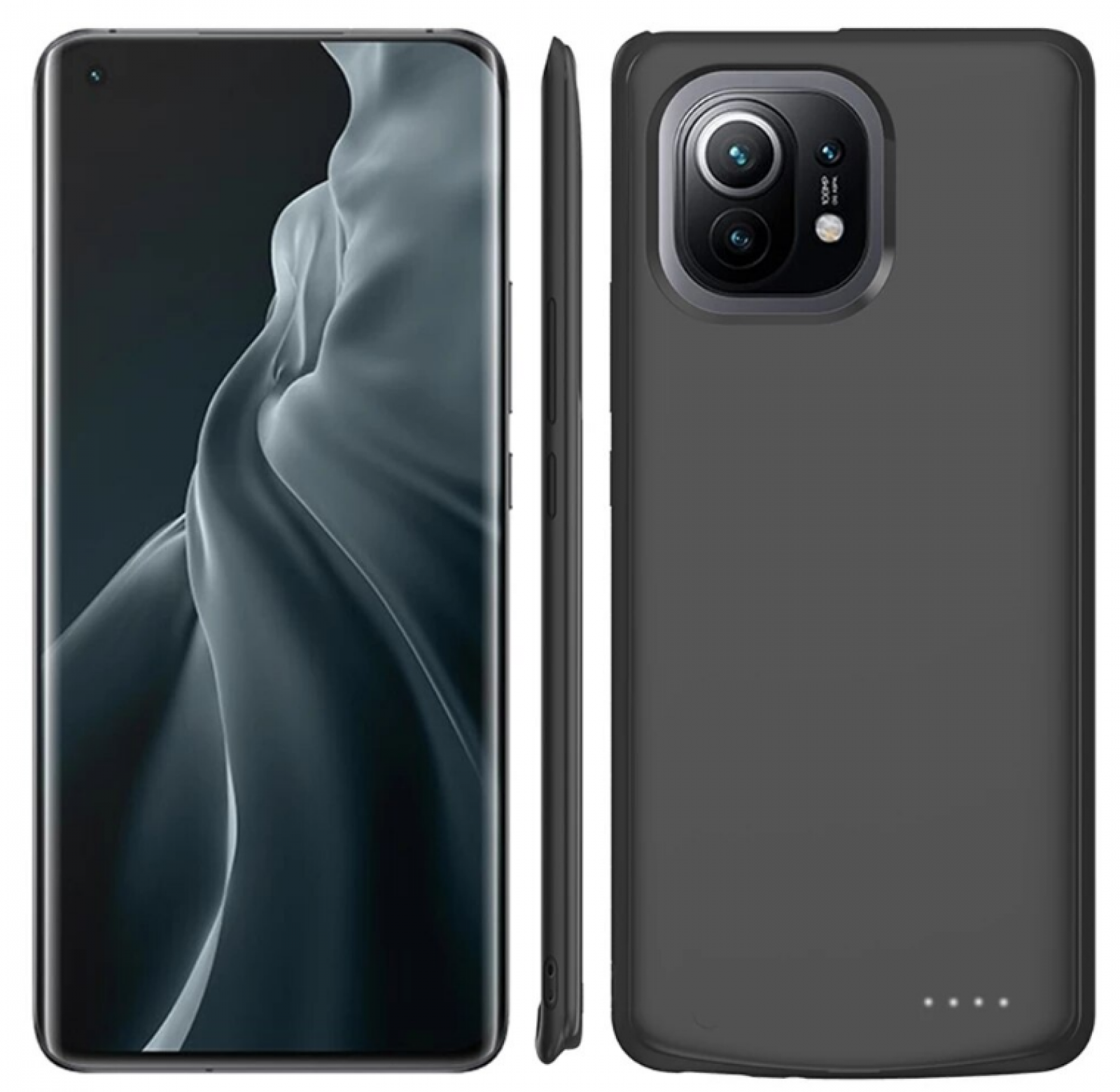 Чехол-бампер MyPads с аккумулятором 6800 mAh для Xiaomi Mi 11 черный