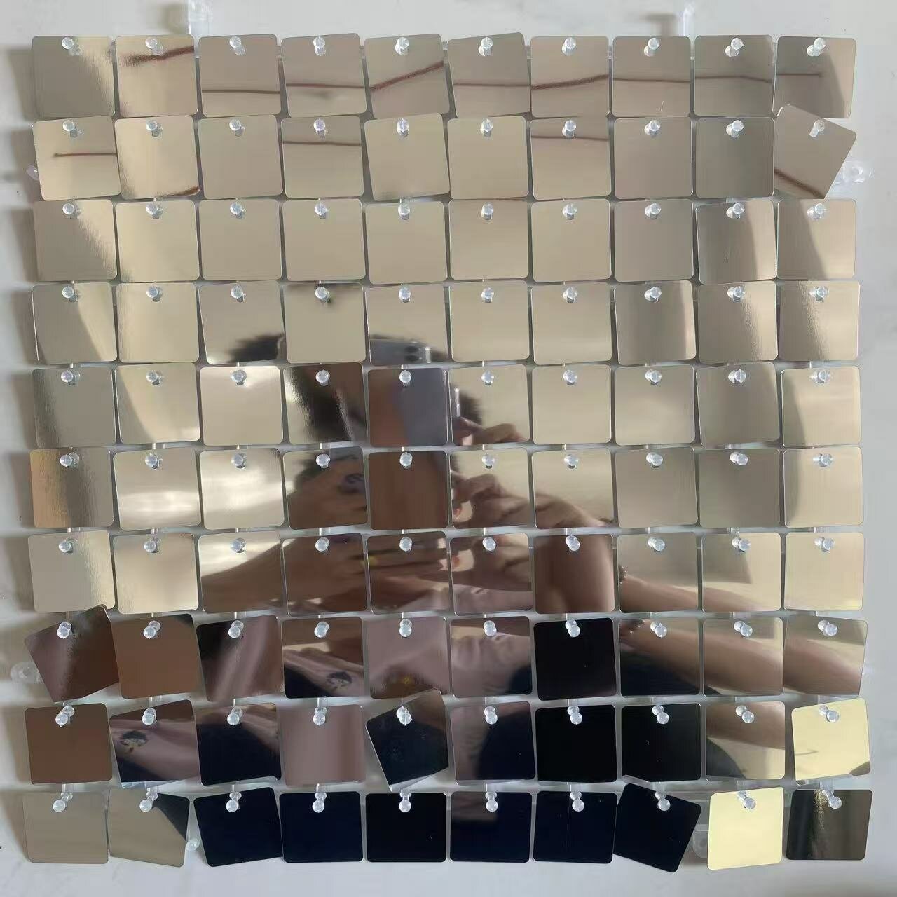 Мерцающие настенные фоны квадратные панели с блестками 24 шт 12 Pcs(30x30cm), серебристый