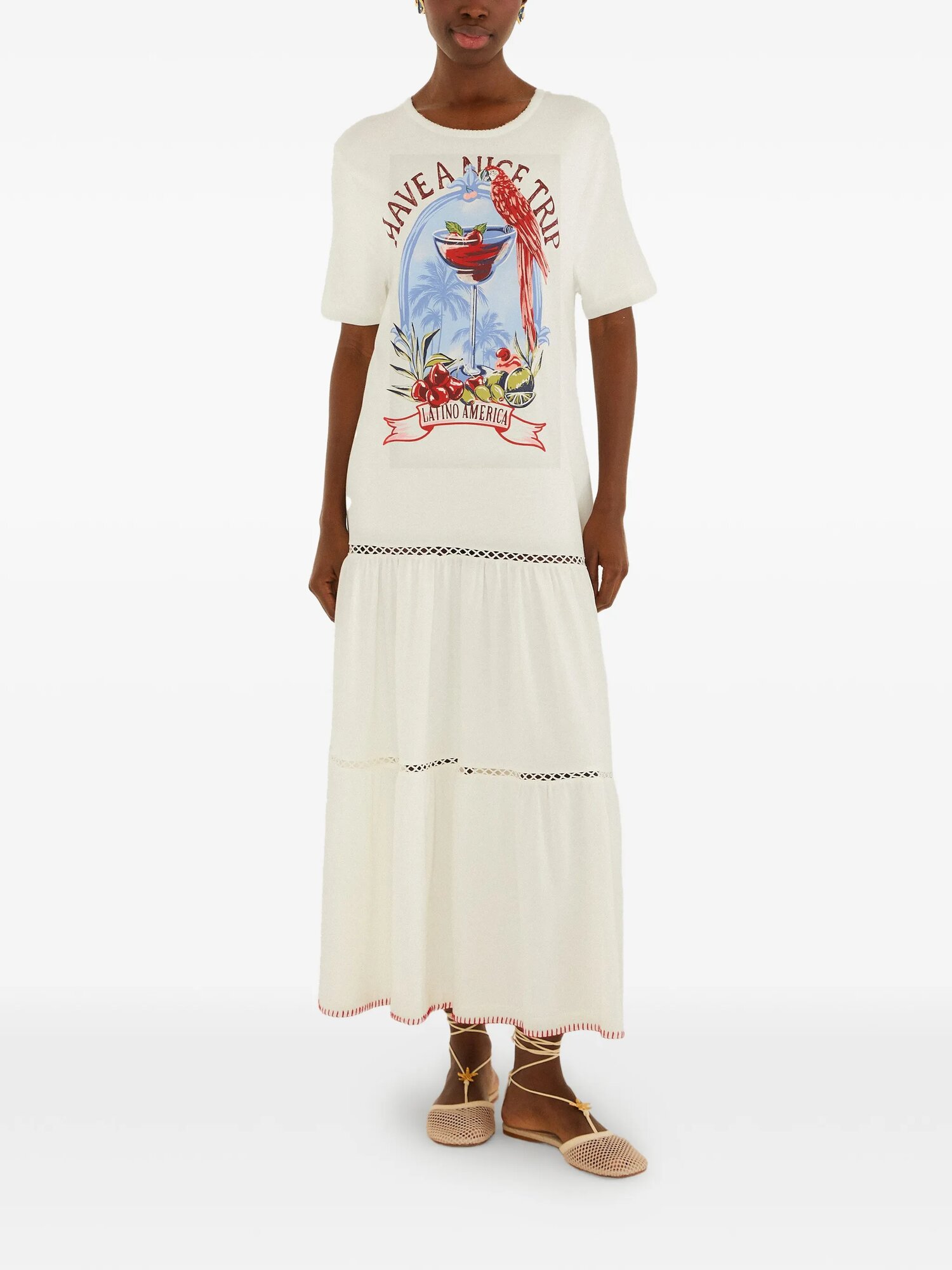 Платье Graphic-print tiered dress