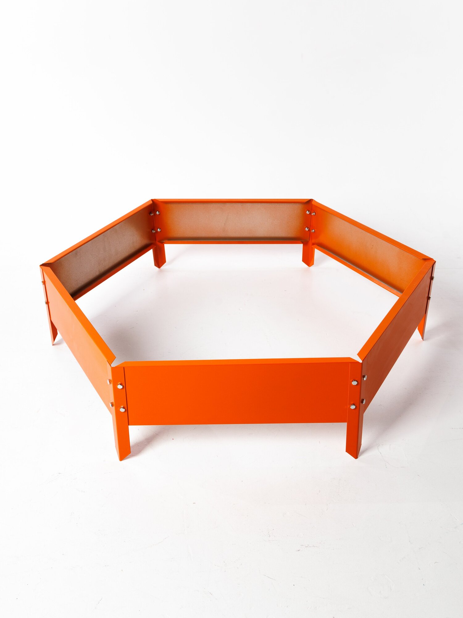 Клумба садовая, грядка оцинкованная с полимерным покрытием, Диаметр клумбы 100 см. Цвет оранжевый