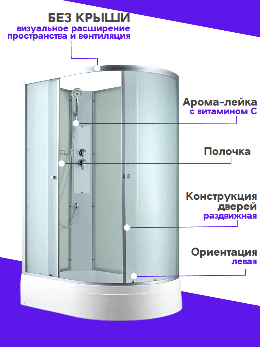 Душевая кабина C3012L N без крыши