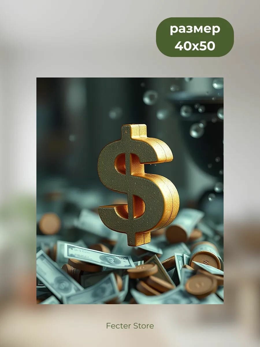 Картина Постер на Подрамнике Крипта Криптовалюта 40х50 в Подарок на Стену