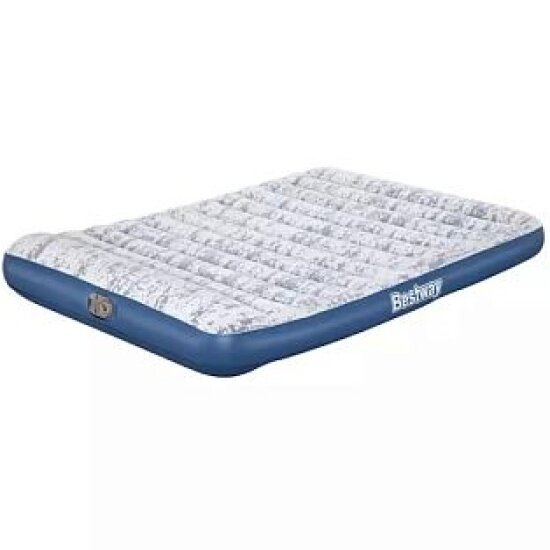 Кровать надувная Bestway 152х203х30см Fashion Flock с подголовником, встр. насос 220В, до 300кг, 67836 BW