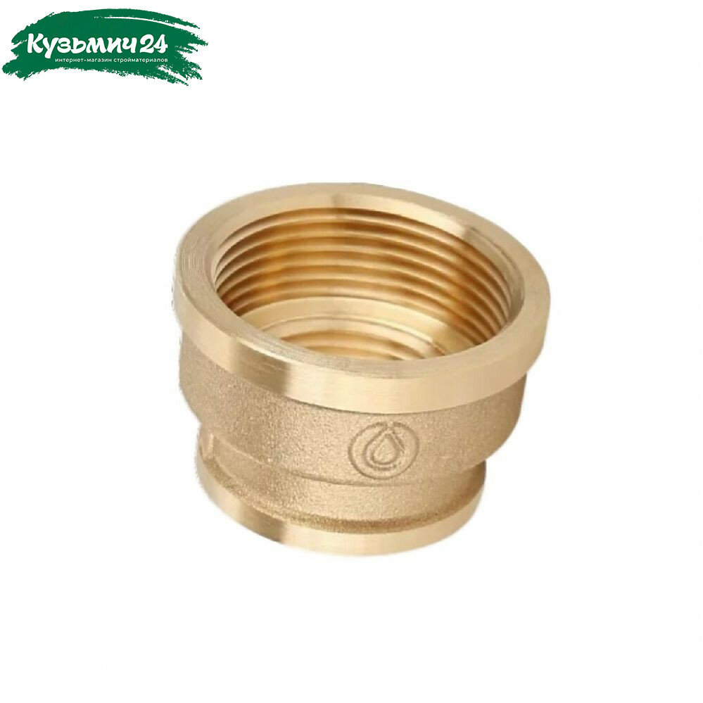 Муфта резьбовая Gappo 1.1/4"х 1/2", ВР-ВР, переходная, соединительная, прямая, латунь