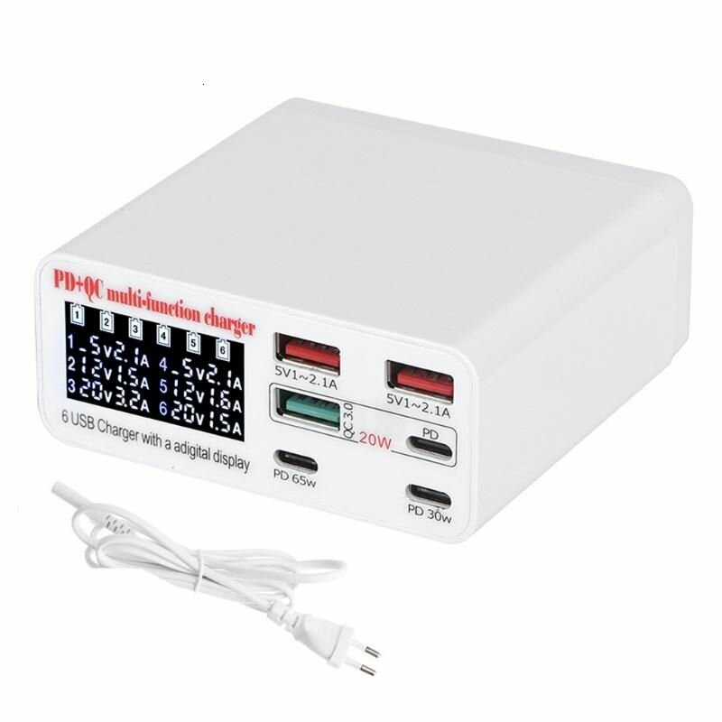 Многофункциональное зарядное устройство PD + QC мощностью 87 Вт 899+-Европейский стандарт