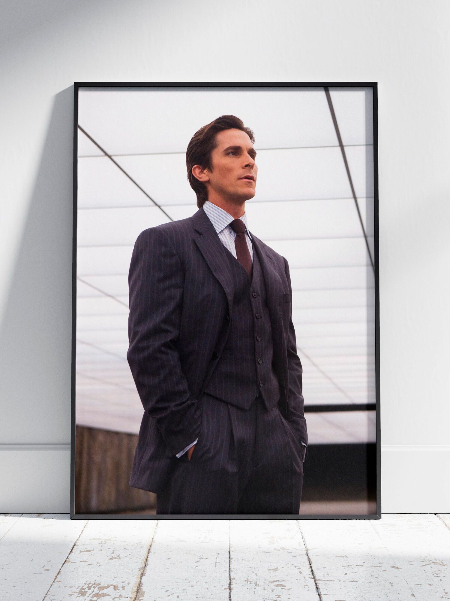 Плакат на стену для интерьера Кристиан Бейл (Christian Bale 46) - Постер по актеру фильма, кино, сериала формата A4 (21x30 см)