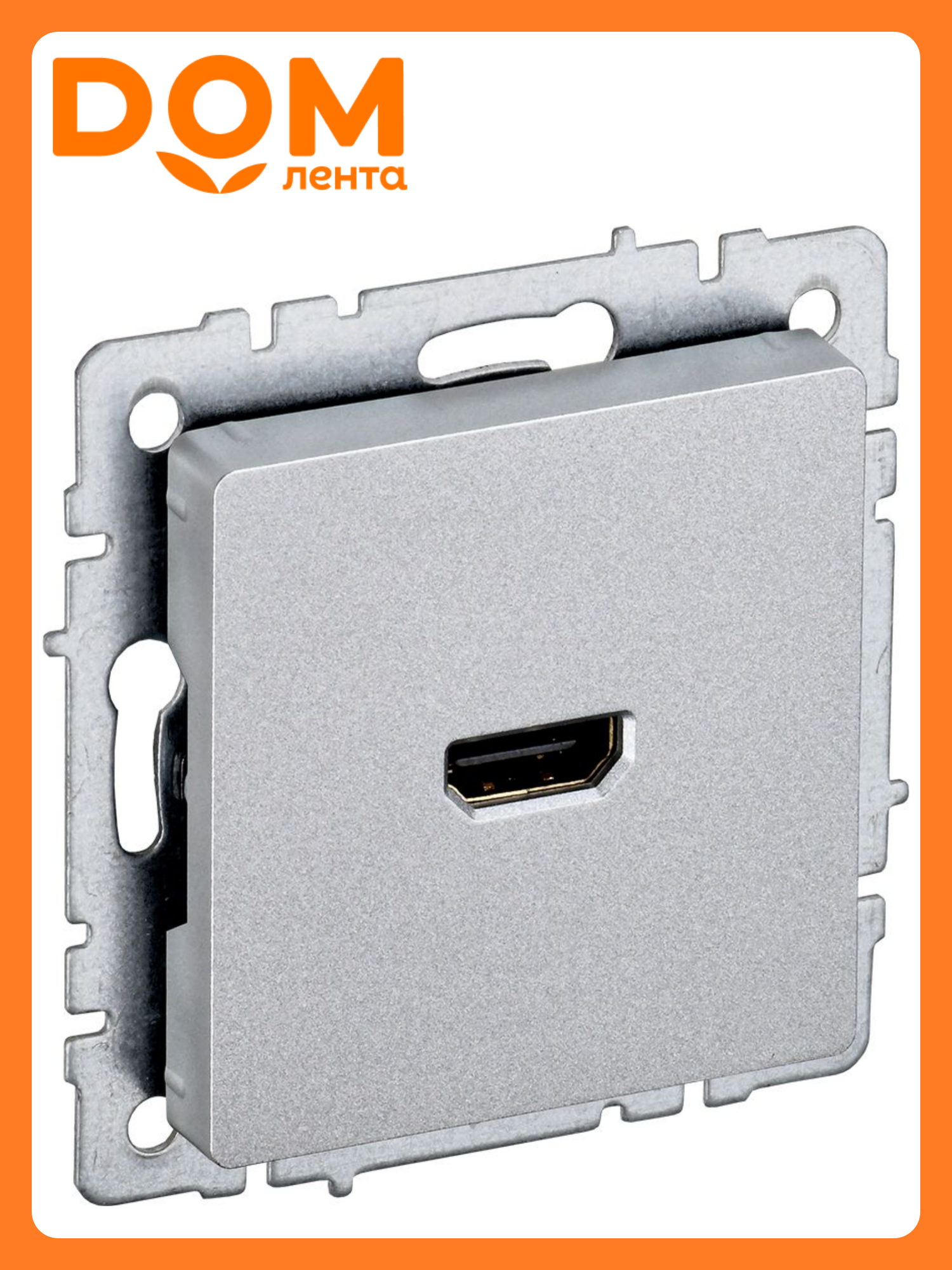 Розетка HDMI IEK BRITE РHDMI-0-БрА, IP20, серебристый, алюминий, пластик