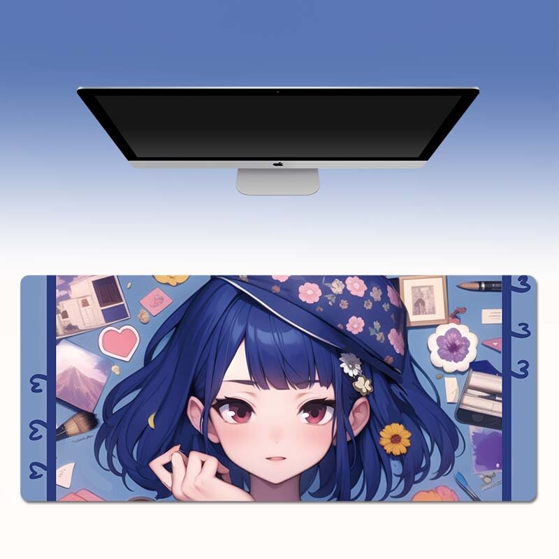 Коврик для мыши Liangcaida Cute Anime Girl Keyboard Pad, натуральный каучук, нескользящий, 600x300 мм