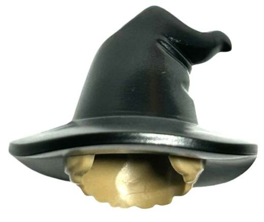 Деталь Lego 73213pb01 Minifigure, Hair Combo, Hair with Hat, Short with Molded Black Floppy Witch Hat Pattern