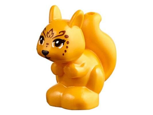 Деталь Lego 11568pb02 Squirrel, Friends / Elves with Black and White Eyes, Black Eyelashes, Nose and Mouth and Reddish Brown Face Decorations Pattern (Miss Spry)