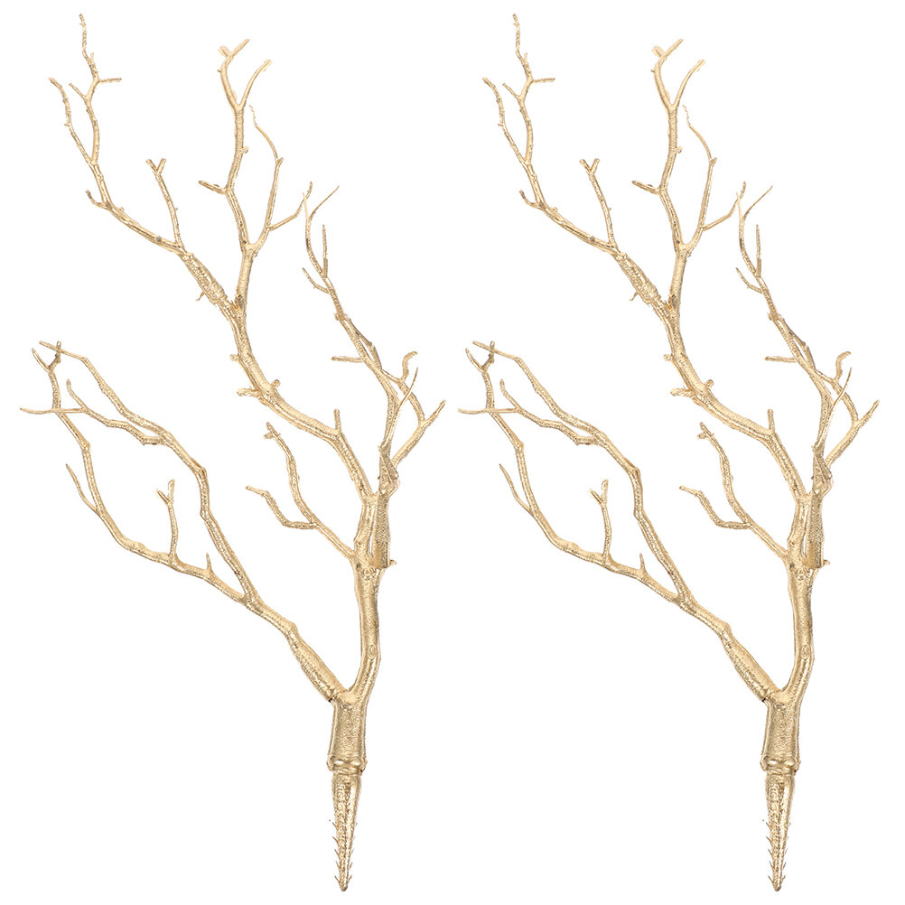 Рождественские реалистичные украшения/аксессуары из веточек и растений, головные уборы/аксессуары (золотые) 2 шт.