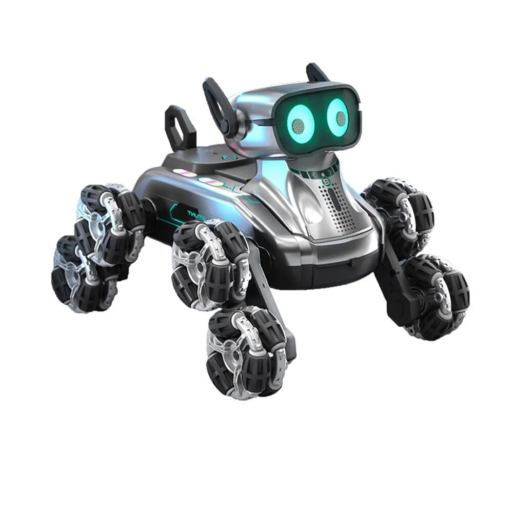 RC Stunt Drift Robot Dog игрушка с дистанционным управлением со светомузыкой 8 колес с датчиком жестов для детей A