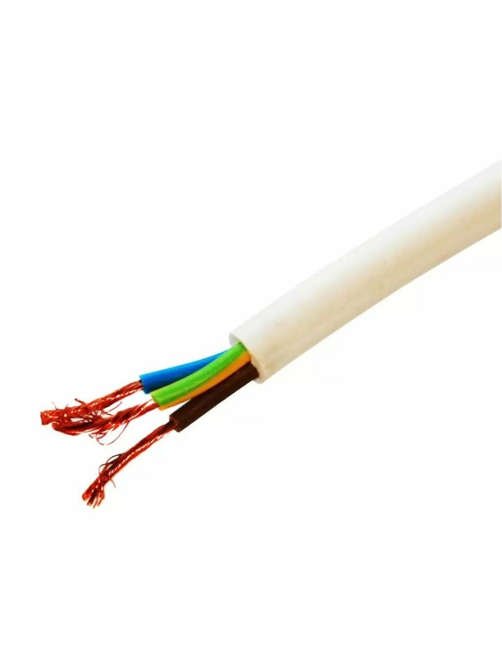 Кабель ПВС 3х1.5 мм² 5 м TDM Electric медный гибкий белый ГОСТ SQ0118-0007 для электроприборов и удлинителей