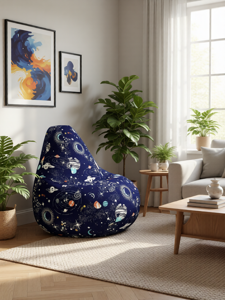 Мир Пуффов Кресло-мешок «Груша» Space, с ручкой для переноски, размер- XXXL, cъемный чехол