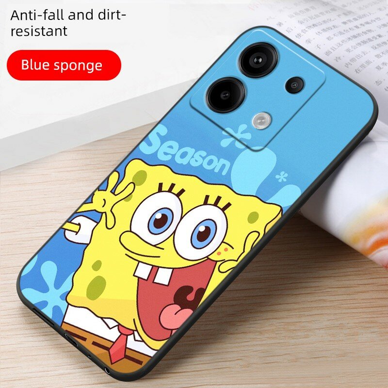 Мягкий чехол для Xiaomi Redmi Note 13 Pro с синим спонж-дизайном, одиночный чехол, матовая поверхность