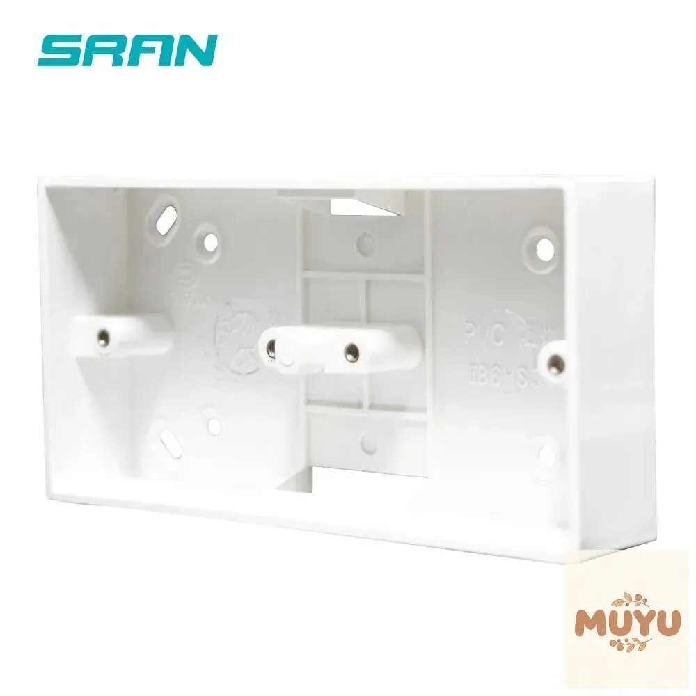 Установочная монтажная коробка для выключателей и розеток (подрозетник прямоугольный), 1 шт в комплекте