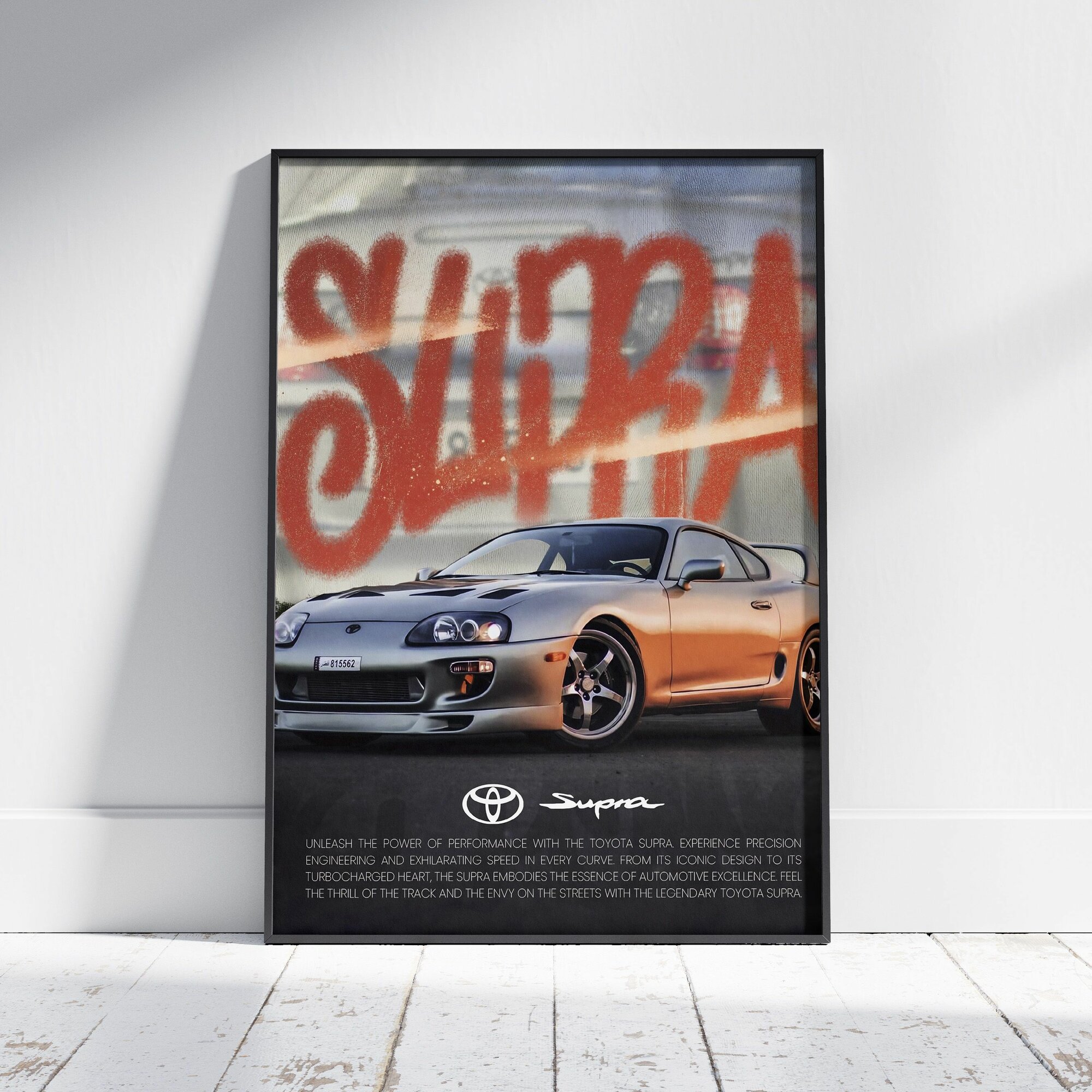 Плакат на стену для интерьера Спорткар (Toyota Supra 15) - Постер по спортивным гоночным машинам автомобилям формата А4 (21x30 см)