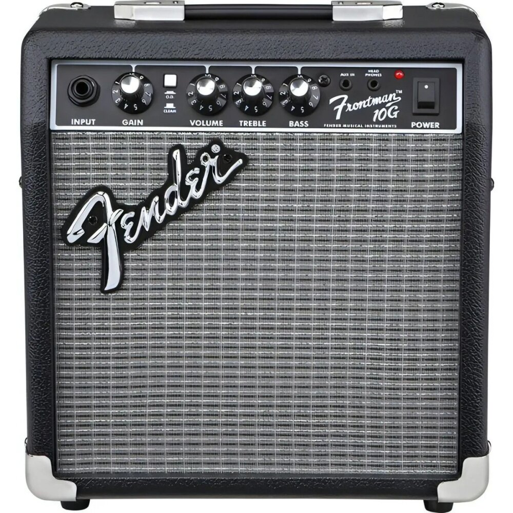 Комбоусилитель Fender Frontman 10G, 10 Вт, портативный, транзистор, пластик, чёрный