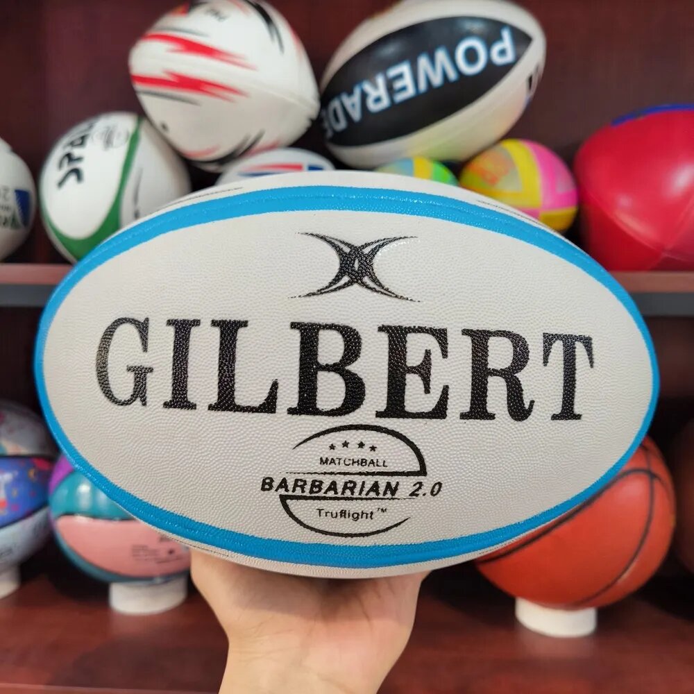Gilbert Barbarian 2.0 Truflight Rugby Ball, Size 4, Azure