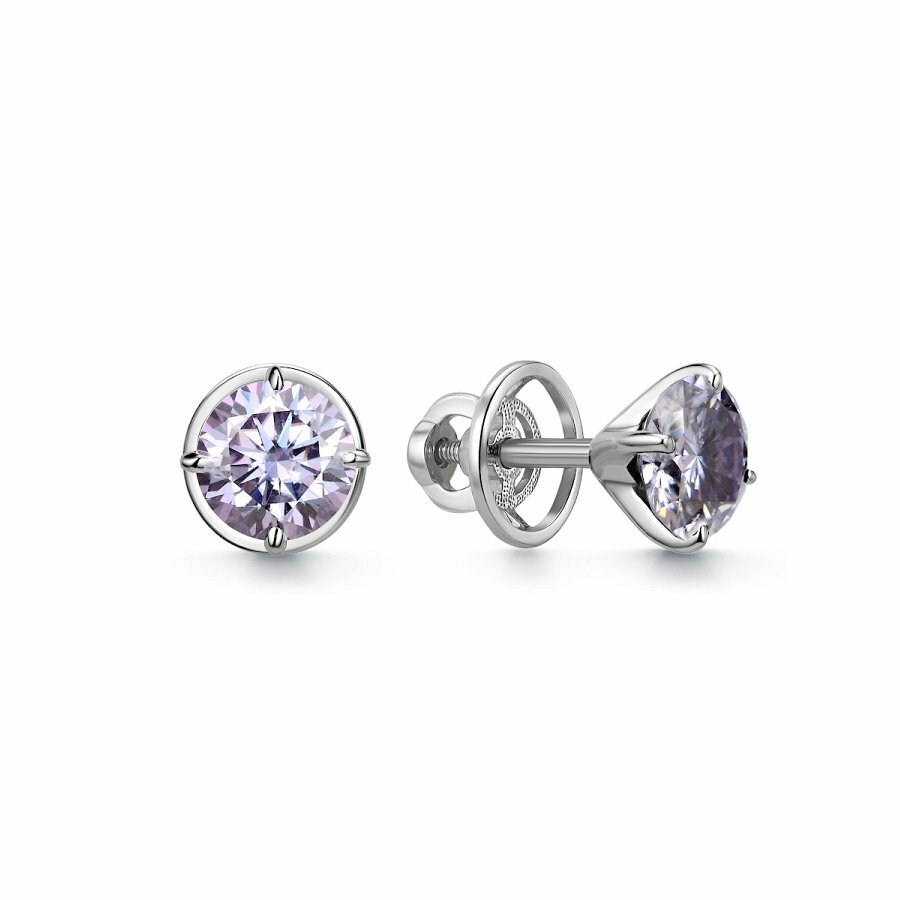 Серьги пусеты, серебро, 925 проба, родирование