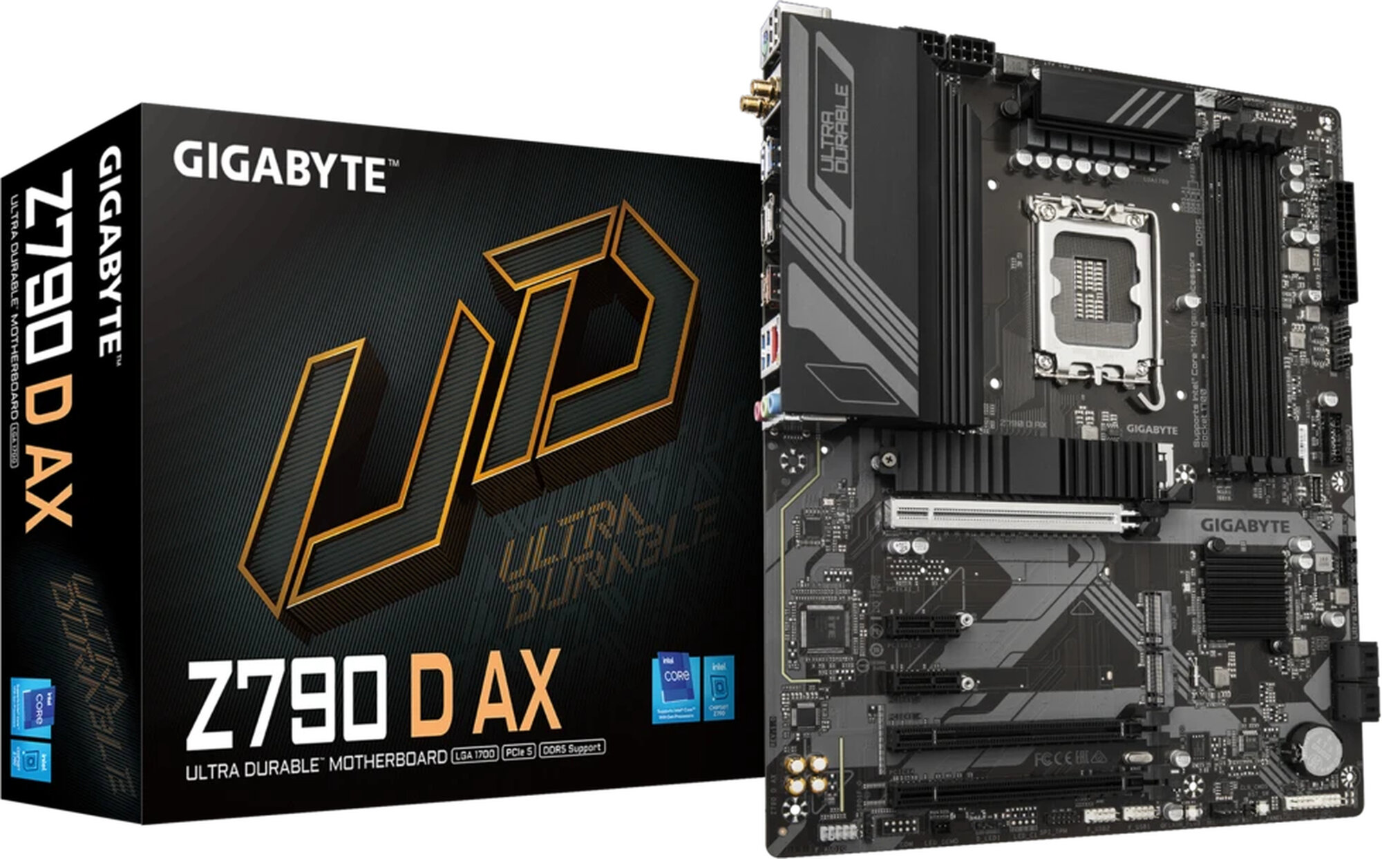 Материнская плата GIGABYTE Z790 D AX (LGA1700/Z790/4xDDR5/3xPCI-Ex16/3xM.2/SB7.1/BT/Wi-Fi/GLAN/DisplayPort/HDMI/ATX)