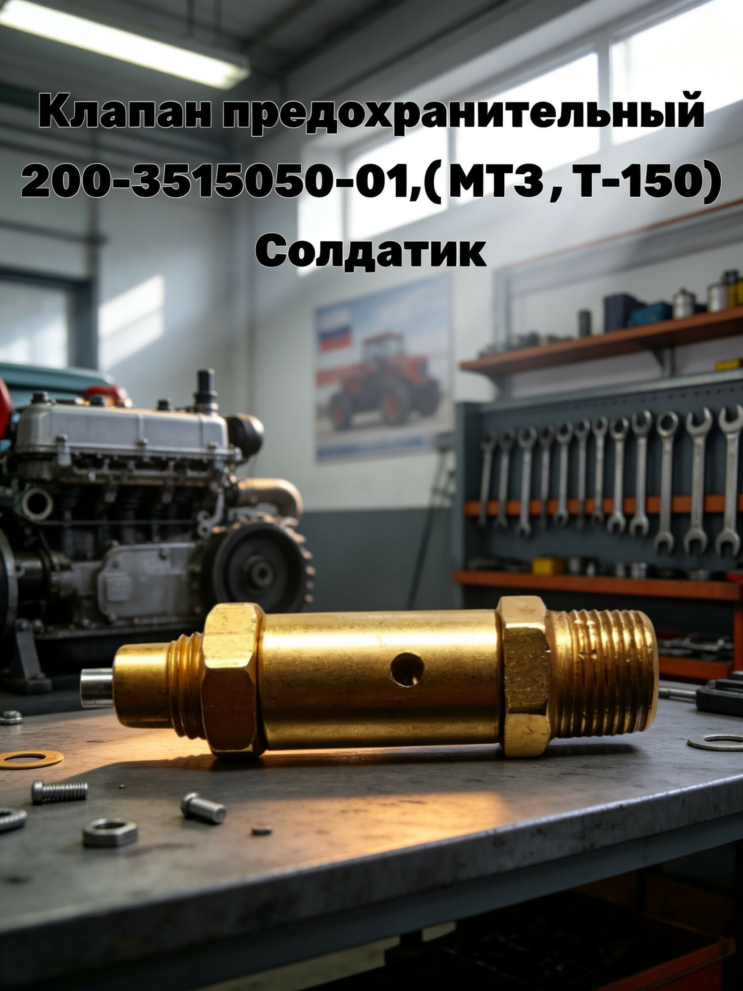 Предохранительный клапан 200-3515050-01, для МТЗ и Т-150 Солдатик — запчасть для трактора