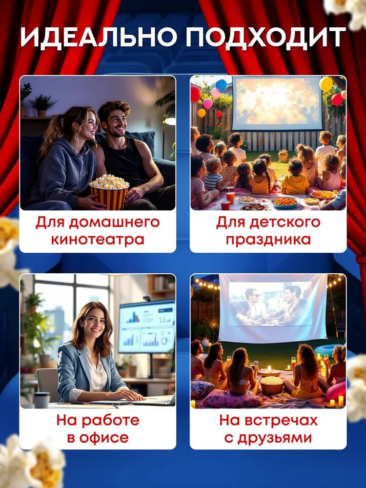Проектор, 1LCD, белый — фото 1