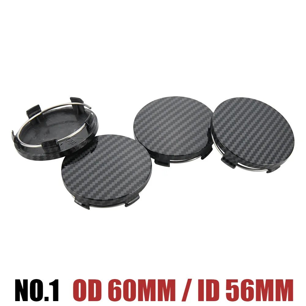 Колпачки на литые диски без логотипа Эмблема 60мм/62мм/65мм/68мм/70мм/83мм заглушка No.1 Carbon