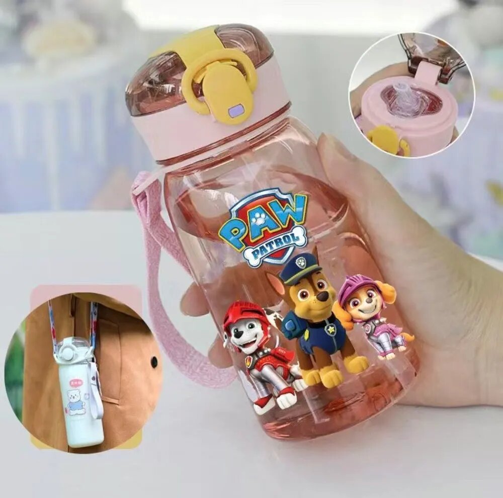 Детский Кружка для воды Paw Patrol, 400 мл: каплеустойчивый, термостойкий, с соломинкой! Мальчики и девочки