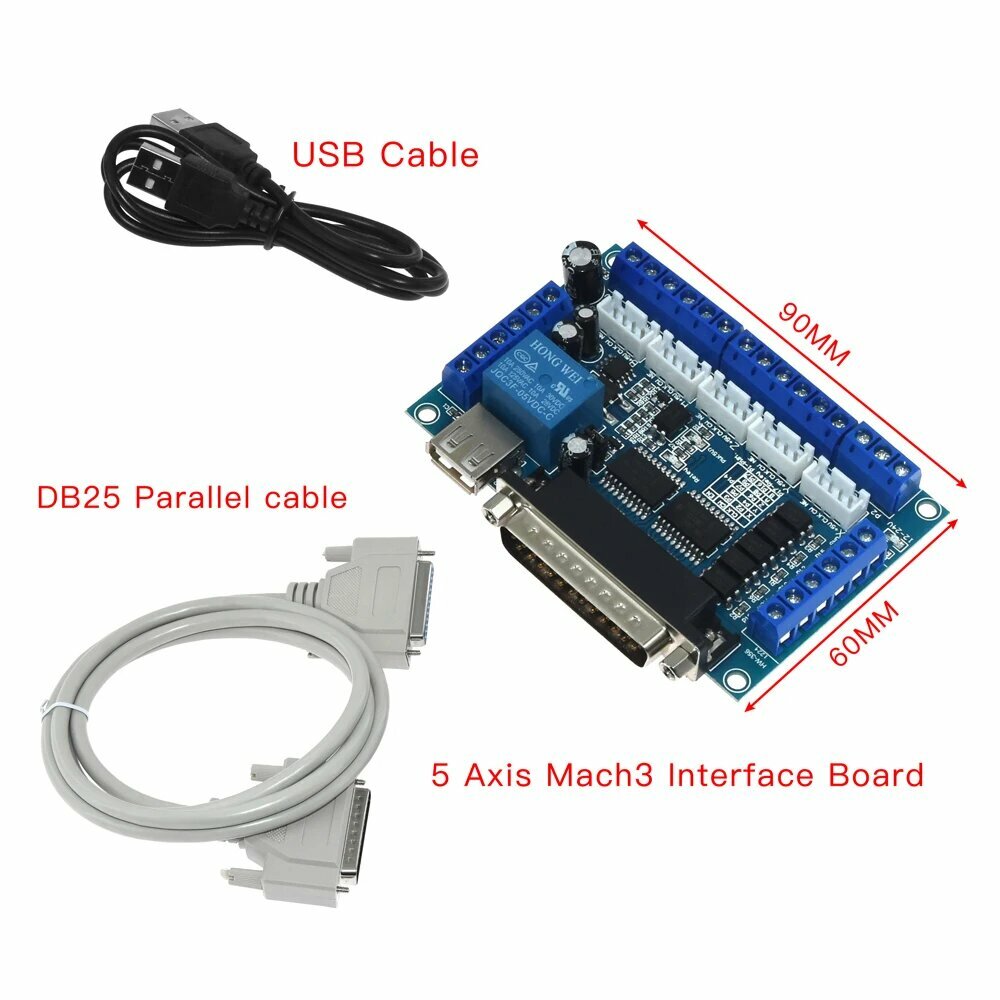 Плата ЧПУ MACH3 5-осевая, Voltage: MACH3-USB-DB25