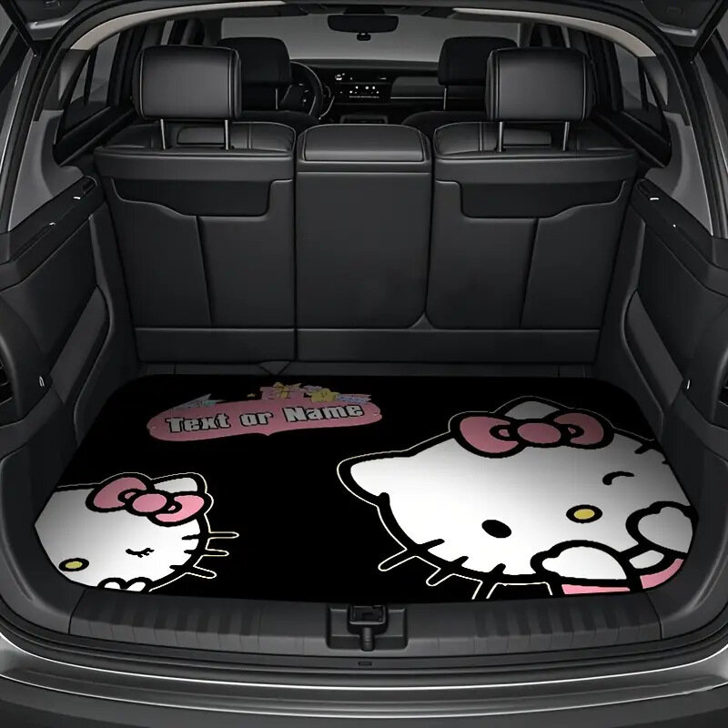 Милый коврик в багажник автомобиля Hello Kitty, универсальный, замшевый, нескользящий, грязеотталкивающий, износостойкий