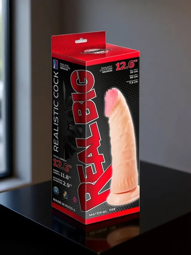LOVETOY (А-Полимер) Фаллоимитатор-супергигант Real Big - неоскин. (950203), телесный, 32 см, XL