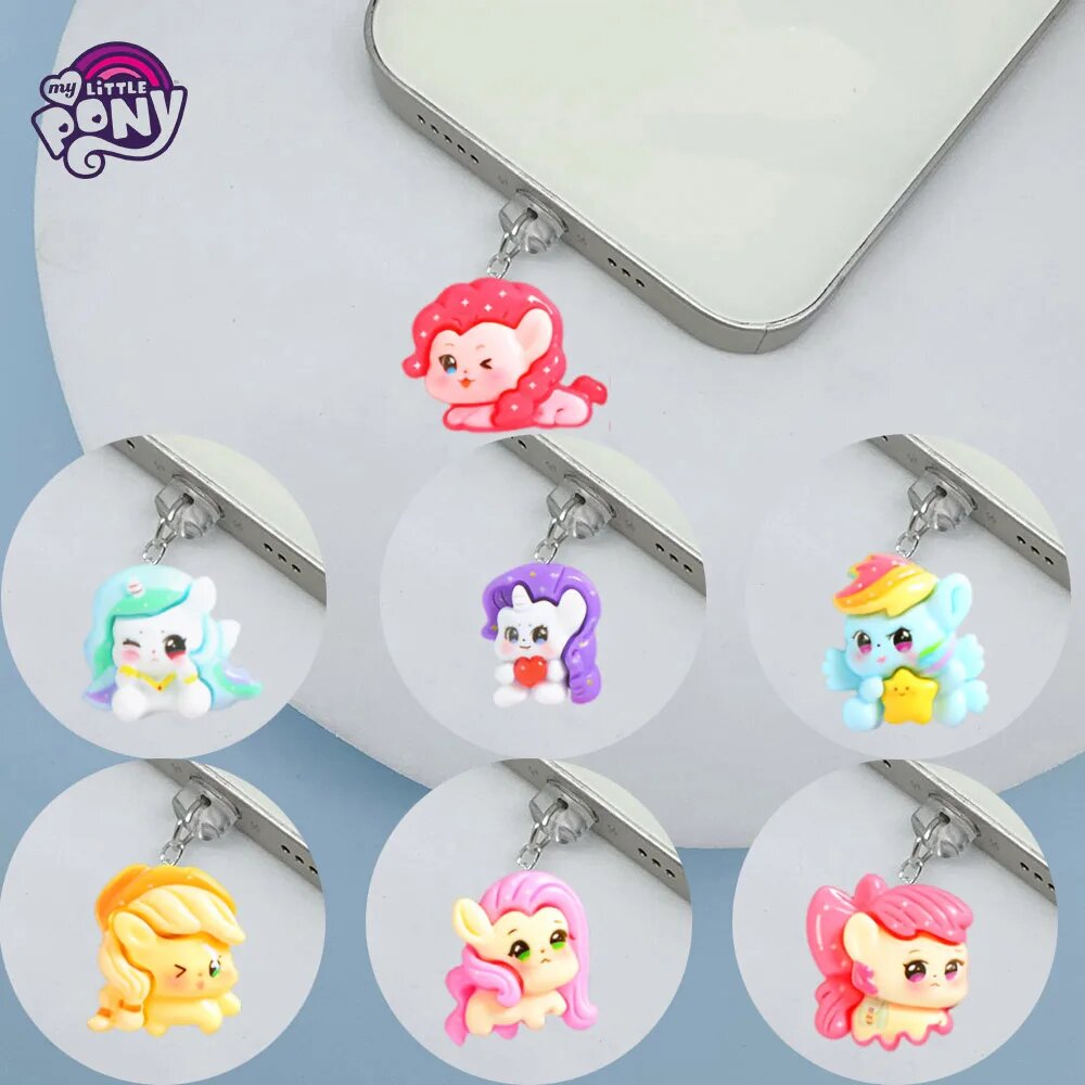 Новый Kawaii My Little Pony пылезащитная заглушка аниме мультфильм милая красота студент подходит для IPhone Type-C кулон аксессуары подарки для девочек