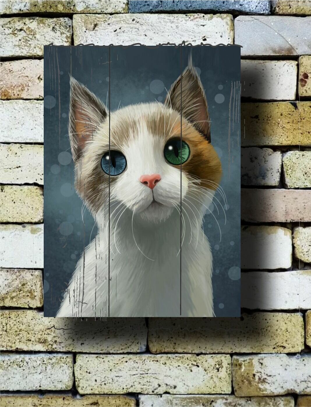 Картина на досках "Котик".