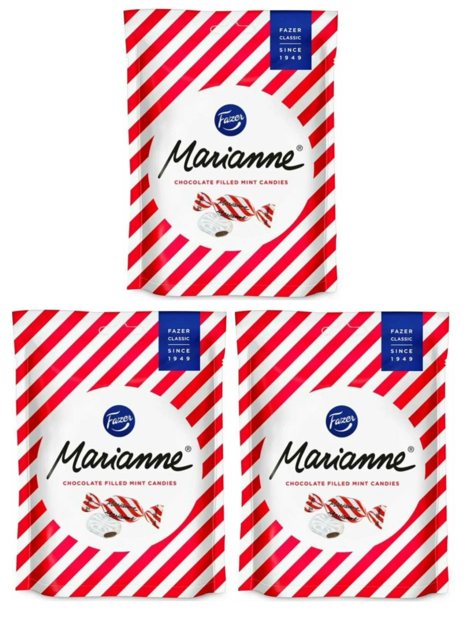 Fazer Marianne Мятная карамель с шоколадной начинкой, 3шт по 120г Финляндия