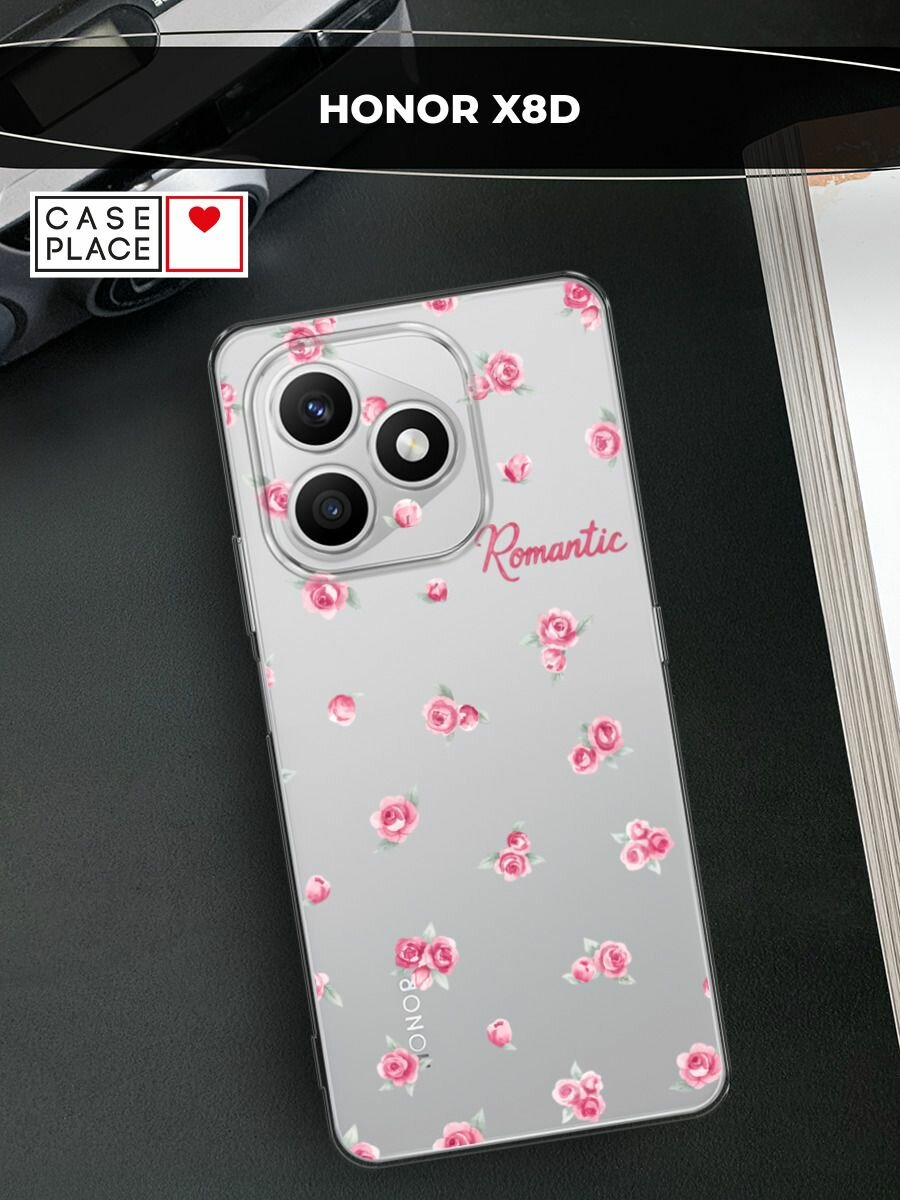 Чехол на Honor X8d / Хонор X8d с принтом Romantic 2, прозрачный