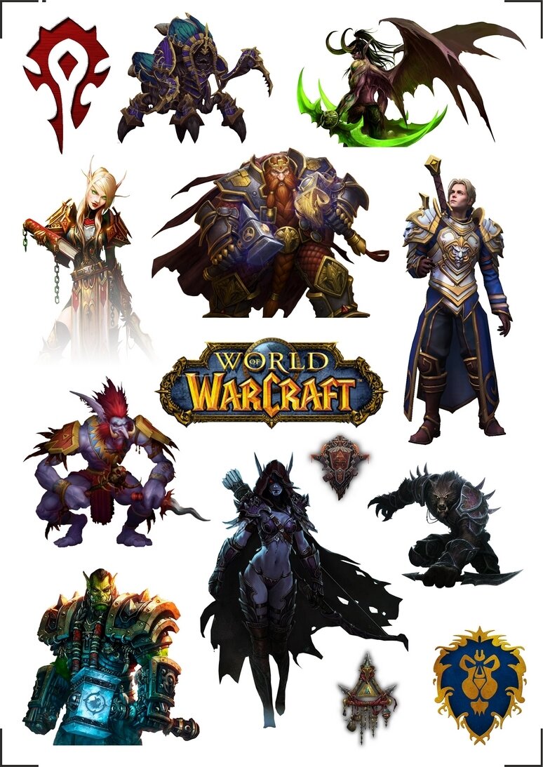 Наклейка интерьерная декоративная "World of Warcraft", НД224, 30х42 см