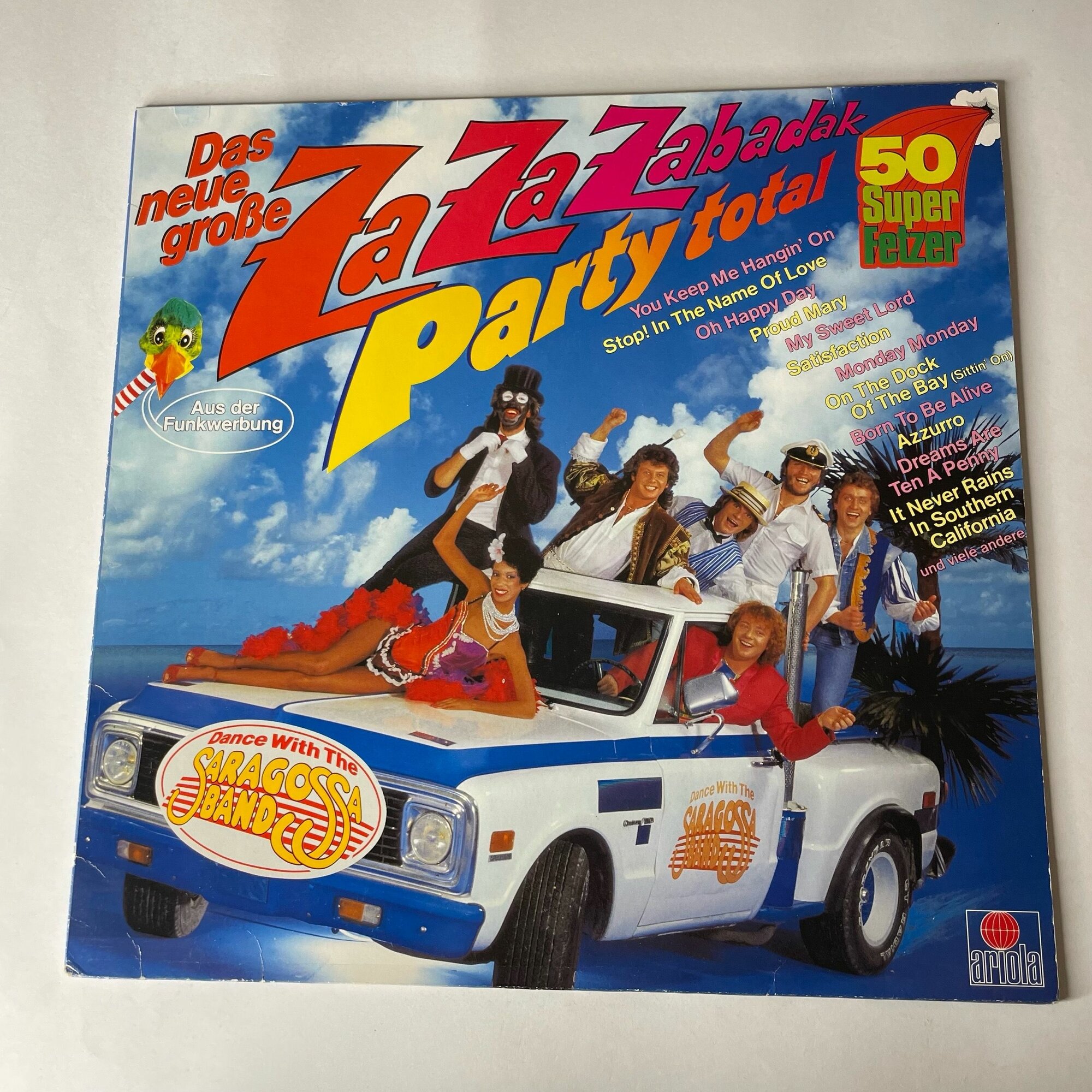 Винтажная виниловая пластинка LP Saragossa Band, Das Neue Grose Za Za Zabadak, Party Total, 50 Super Fetzer, Dance With The Saragossa Band (Германия 1982)